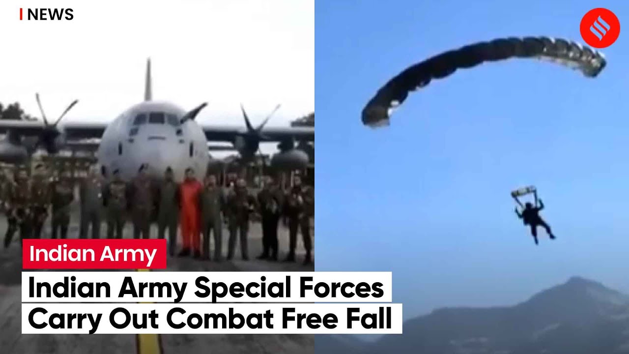 Indian Army Special Forces Carry Out Combat Free Fall - YouTube