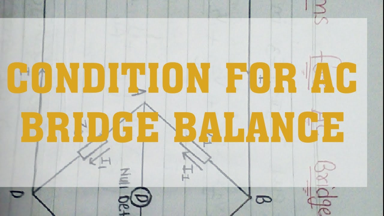 AC bridge balance conditions - YouTube
