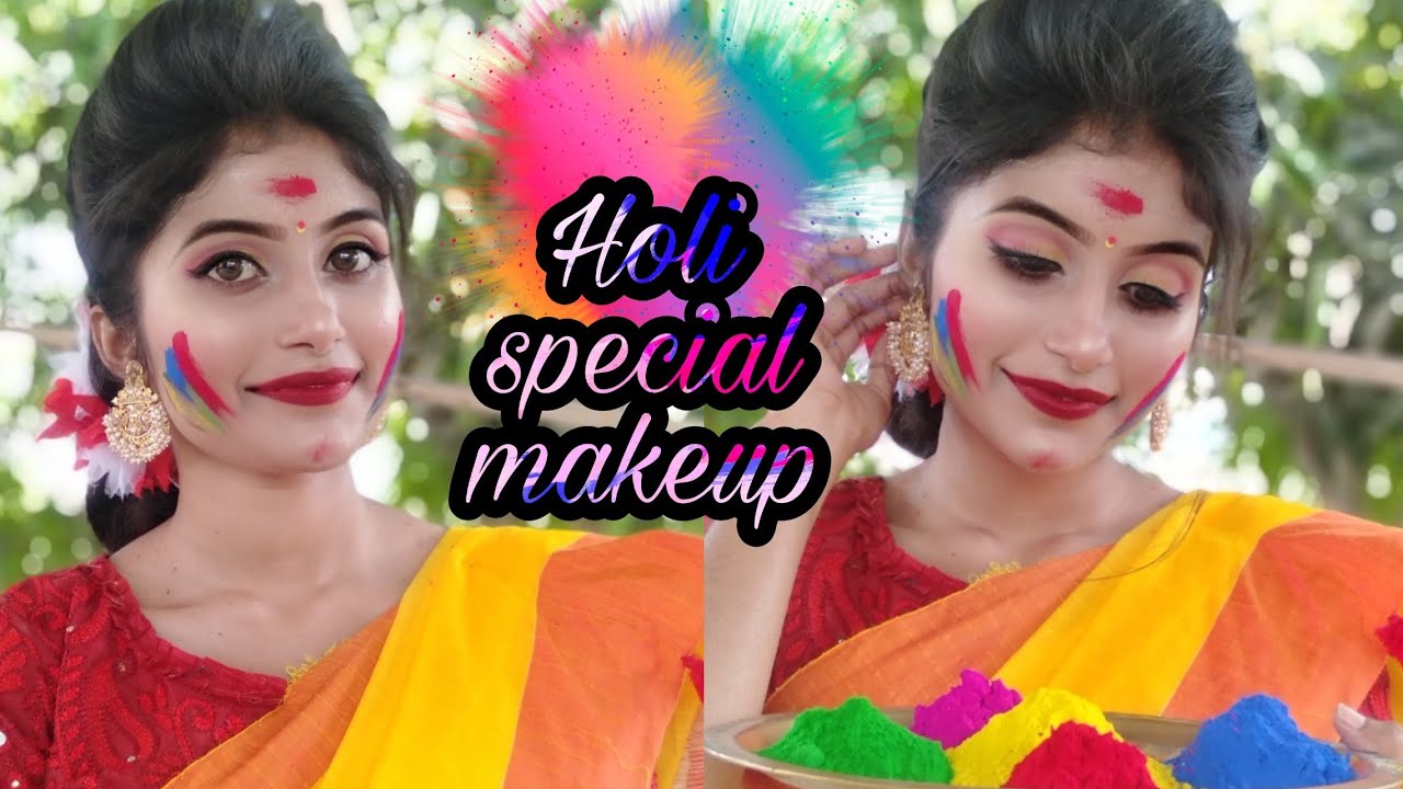 Holi special makeup tutorial - YouTube