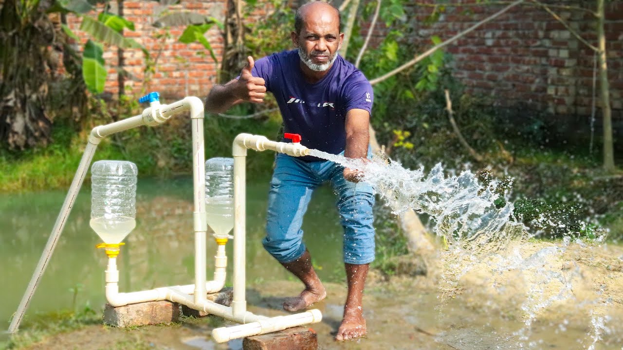 Free Energy Water Pump | Pump Without Electricity using PVC Pipe! - YouTube