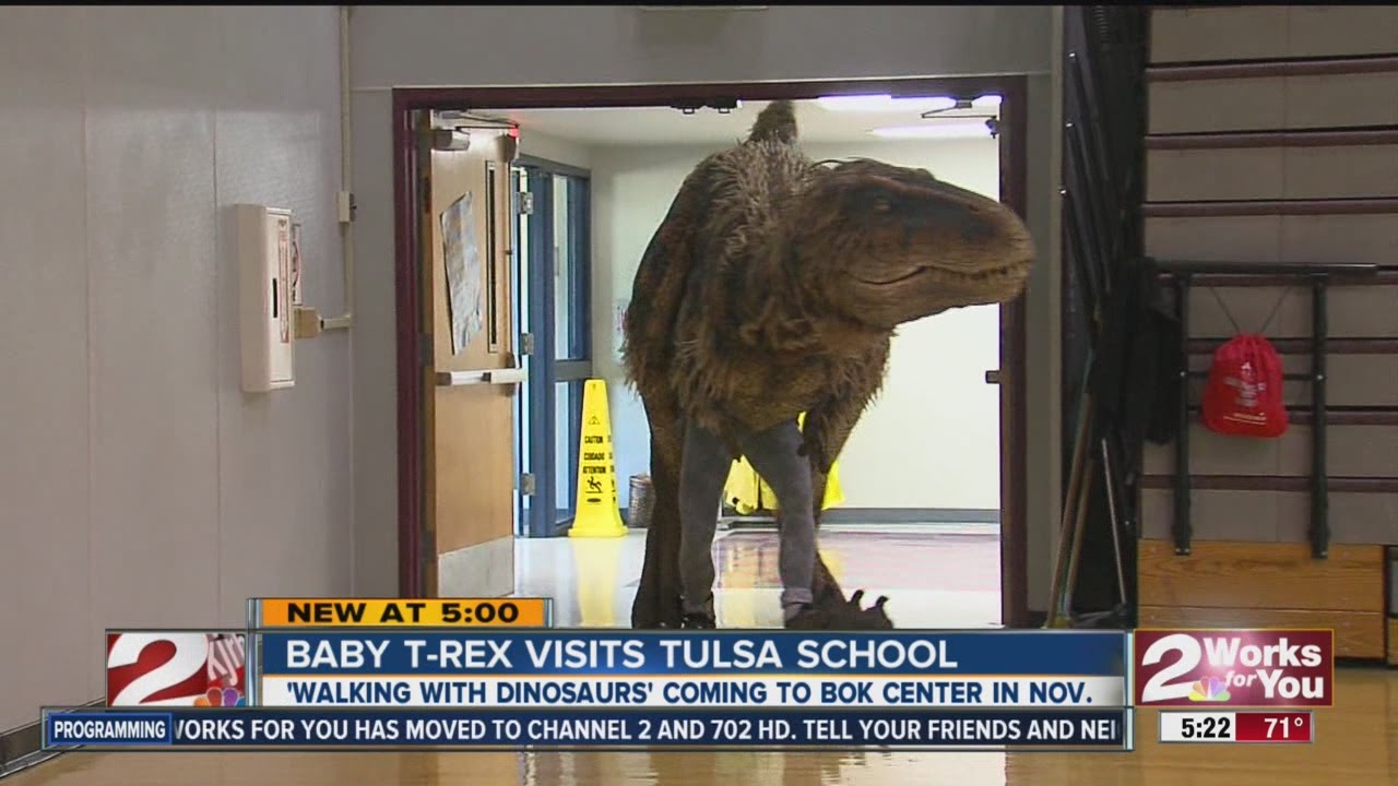 Baby T-Rex Visits Tulsa School - YouTube