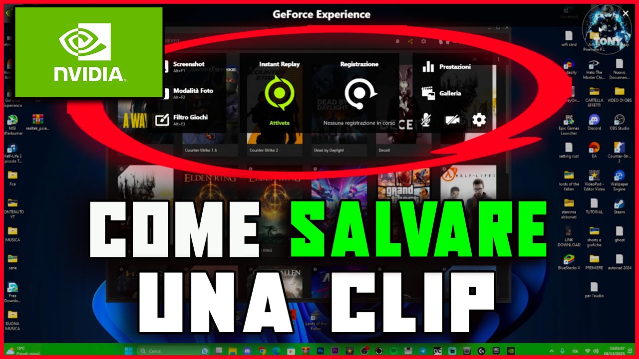 COME SALVARE UNA CLIP SUL DESKTOP O SU UN GIOCO CON GEFORCE EXPERIENCE ...
