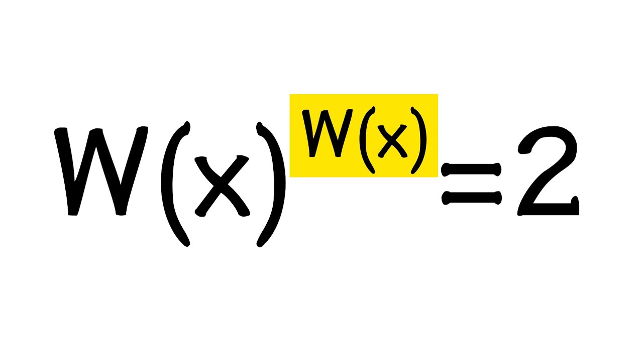 Solving W(x)^W(x)=2 by using super square root - YouTube