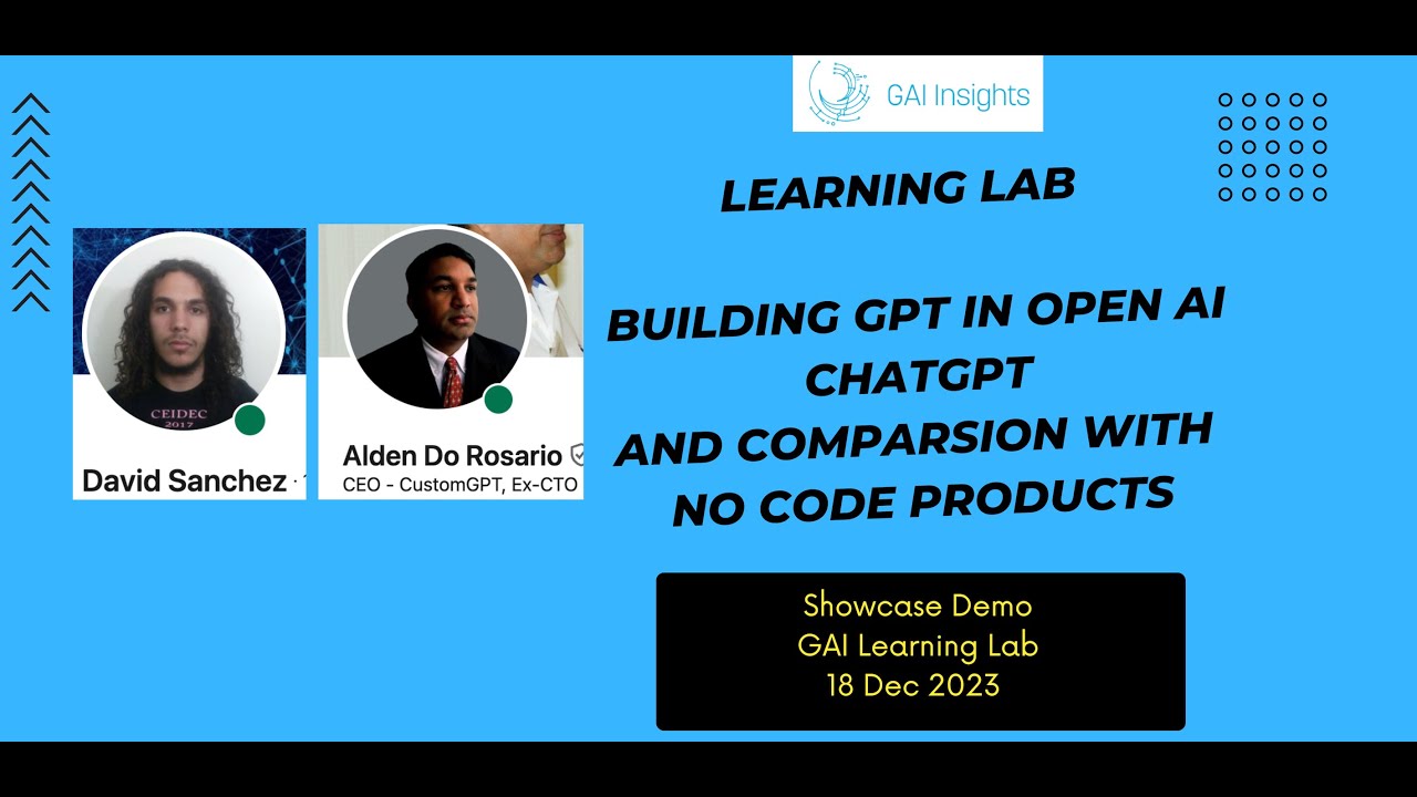 Learning Lab Dec 18, 2023: Custom GPT with Open AI ChatGPT - YouTube