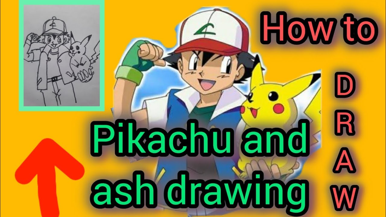 👌🏻easy Ash and pikachu drawing with story|how I draw ash and🥰#art ...