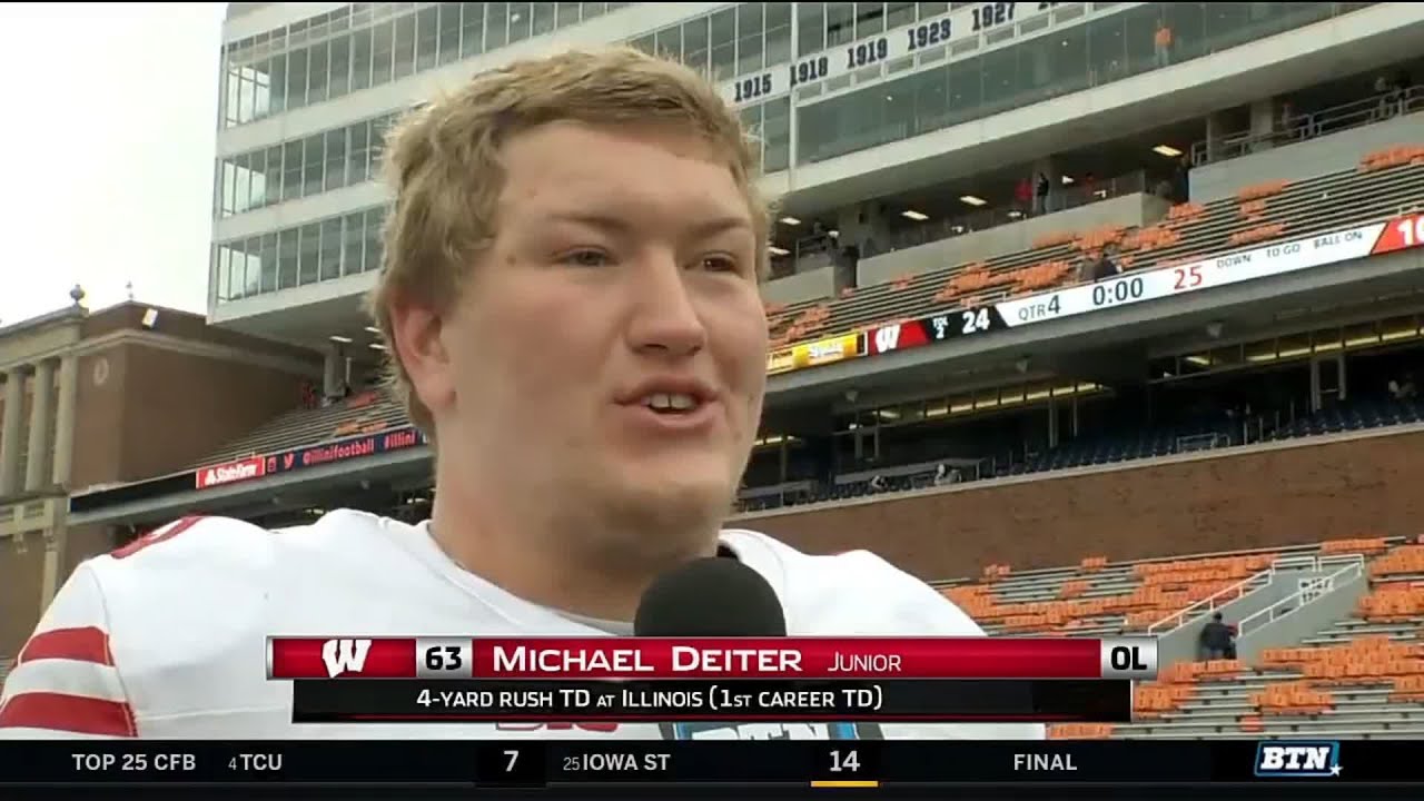 Michael Deiter Talks Victory over Illinois - YouTube