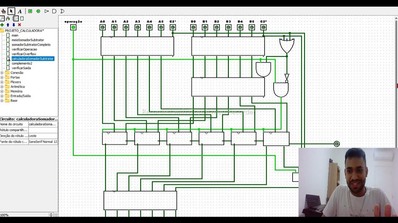 CALCULADORA USANDO C2 - LOGISIM - YouTube