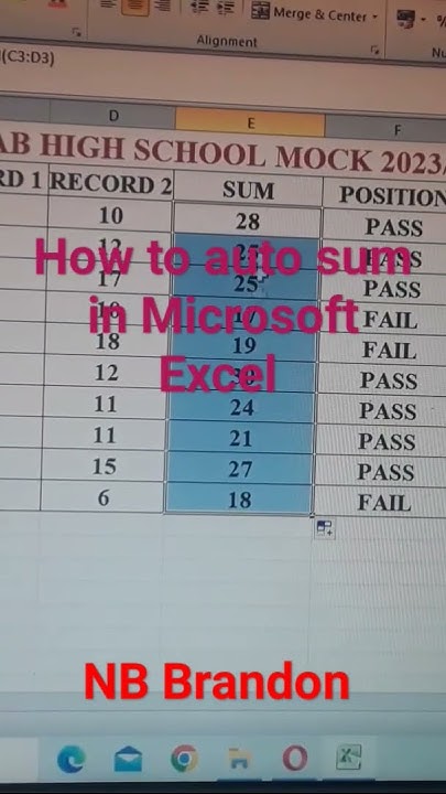 How to auto sum in Microsoft Excel - YouTube