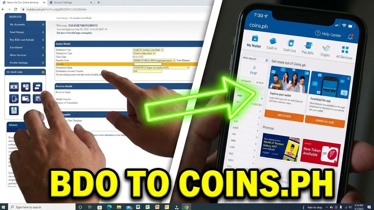 how to transfer funds from BDO to COINS.PH 2022 - YouTube