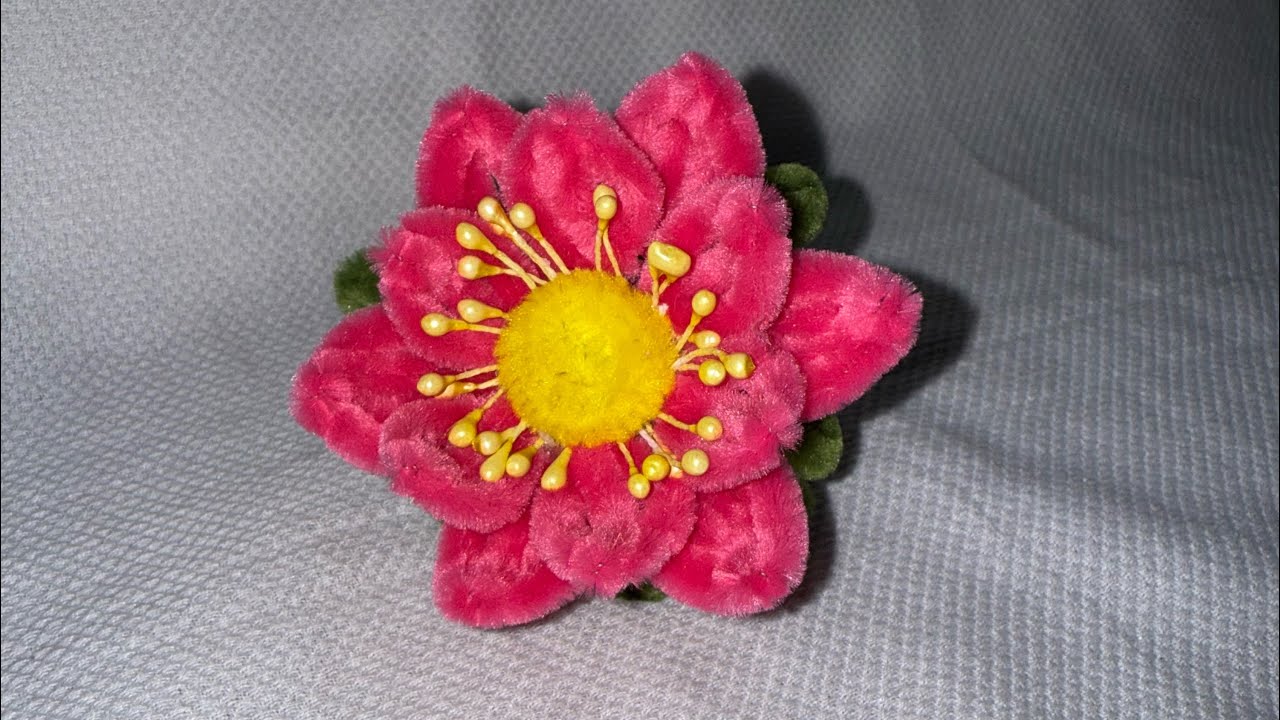 #lotus making 🪷 #how to make lotus flower#diy#pipe cleaner craft ...