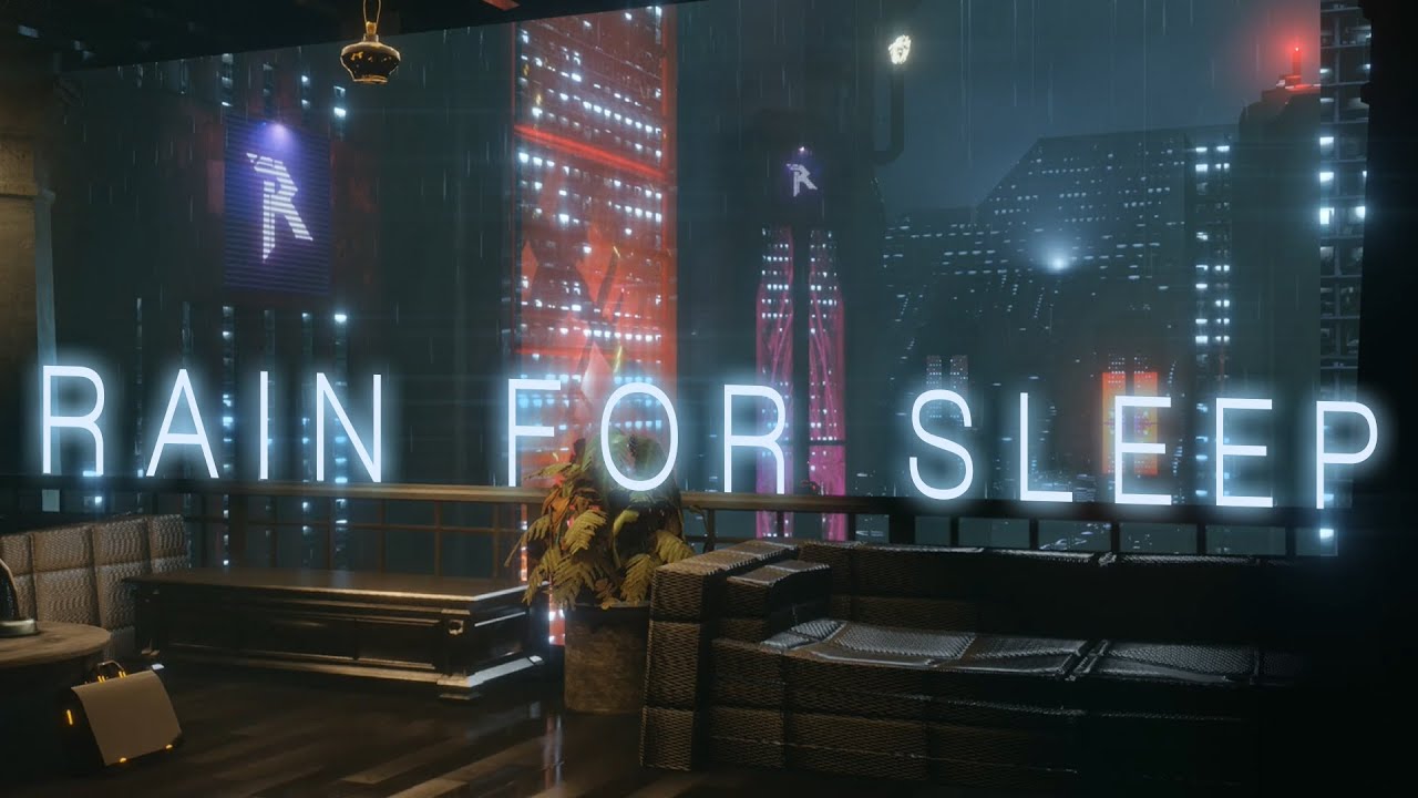 🌧Relaxing Blade Runner Balcony Dreamscape Ambient Rain Sleep | Urban ...