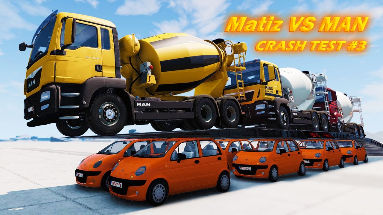 Daewoo Matiz VS MAN #3 💥 BeamNG Drive CRASH test - YouTube