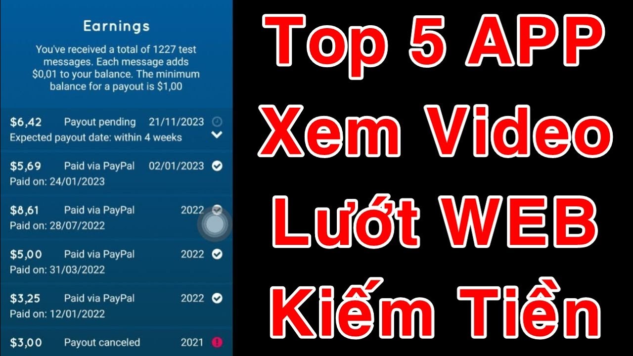 [WMR] Top 5 App xem video youtube kiếm tiền | Xem video lướt web kiếm ...