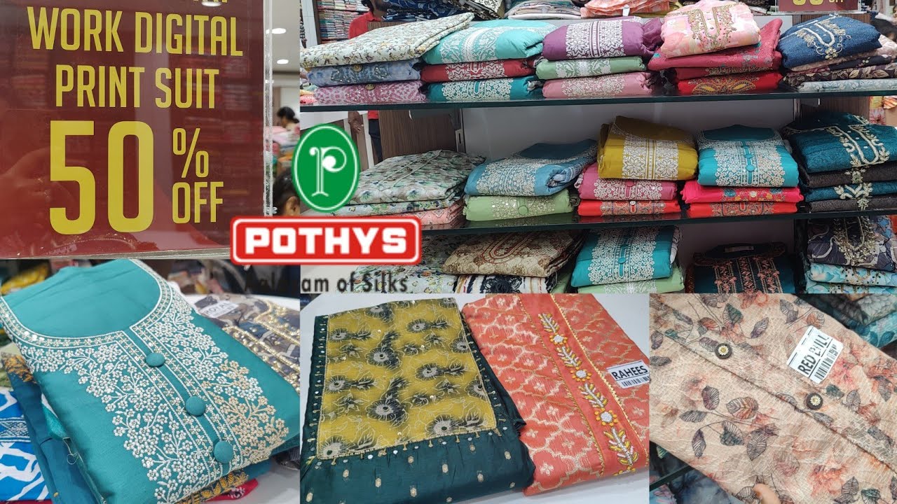 Pothys Diwali Special Chudithar Material 50% Discount Cotton, Chanderi ...