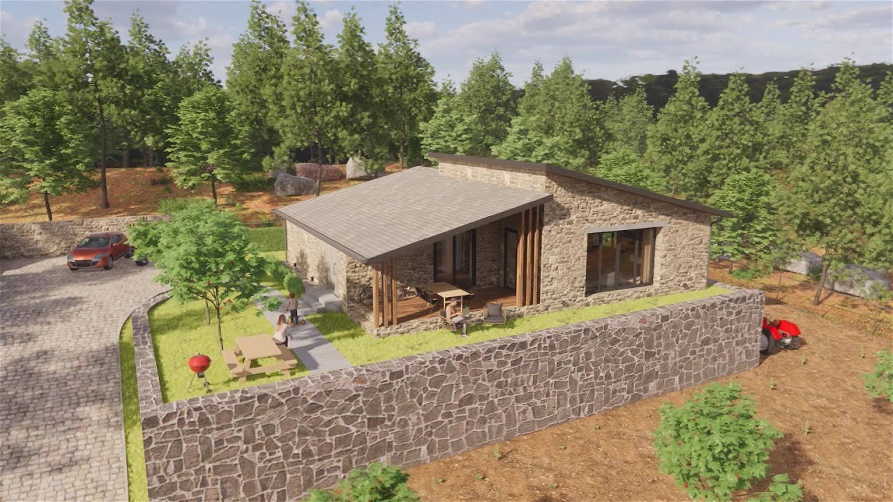 Rural Modern Stone House Design by Efecan Zeybek - YouTube