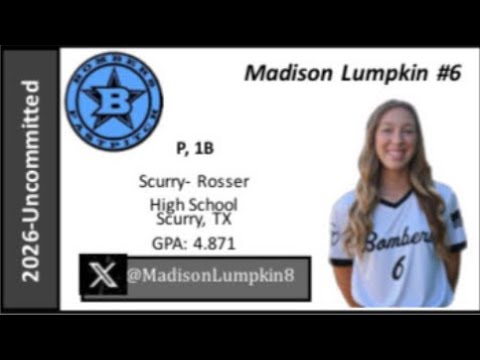 Madison Lumpkin 2026//RHP Film and Video #1 {2023 Fall Highlights ...