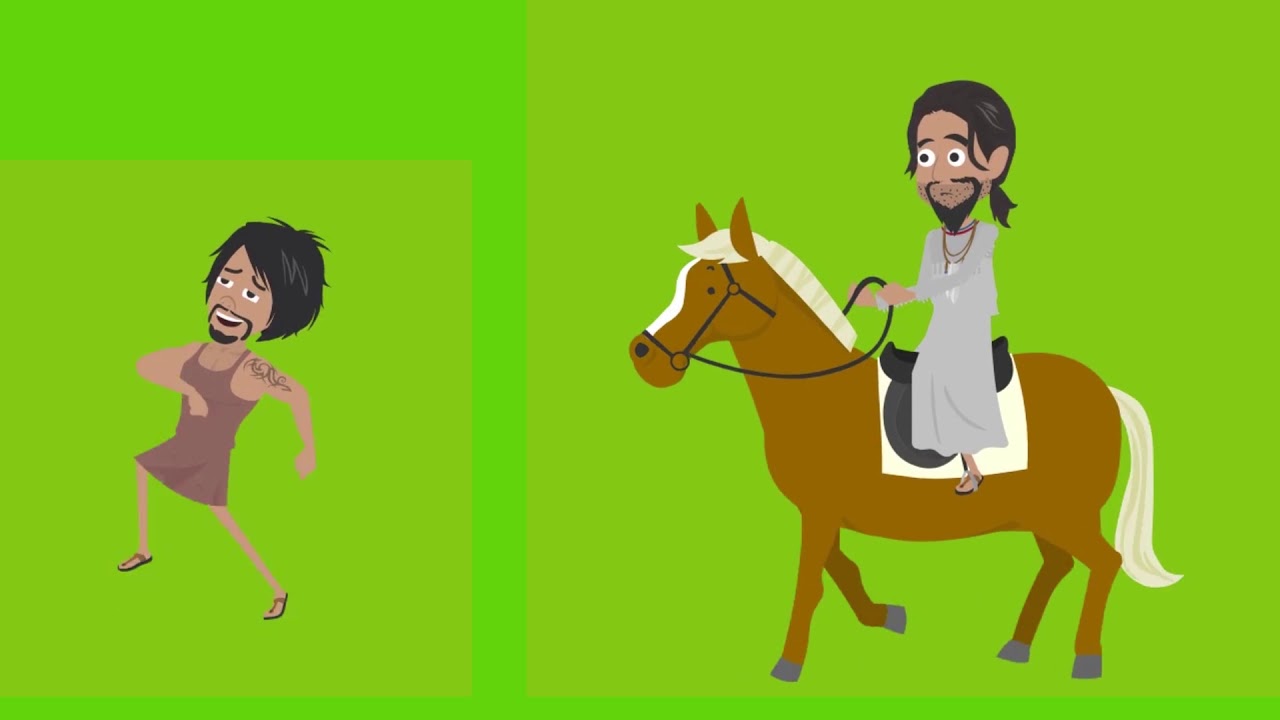 A rider riding a horse and a man walking - greenscreen animation - YouTube