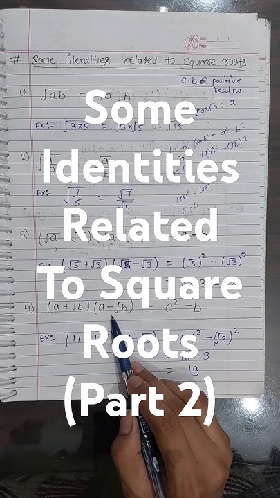 Some Identities Related To Square Roots (Part 2) - YouTube