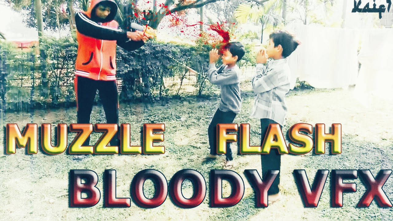After Effect VFX Gun Muzzle Flash (with blood hits) - YouTube