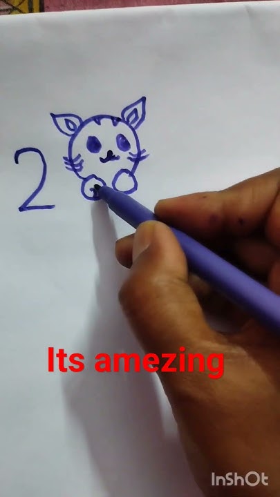 How to draw a cat using numbers/ easy cat drawing /#shorts#drawing # ...