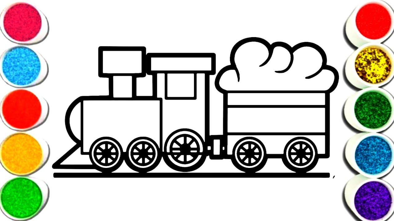 Colorful Toy Train easy and Beautiful Drawing Painting & Coloring for ...