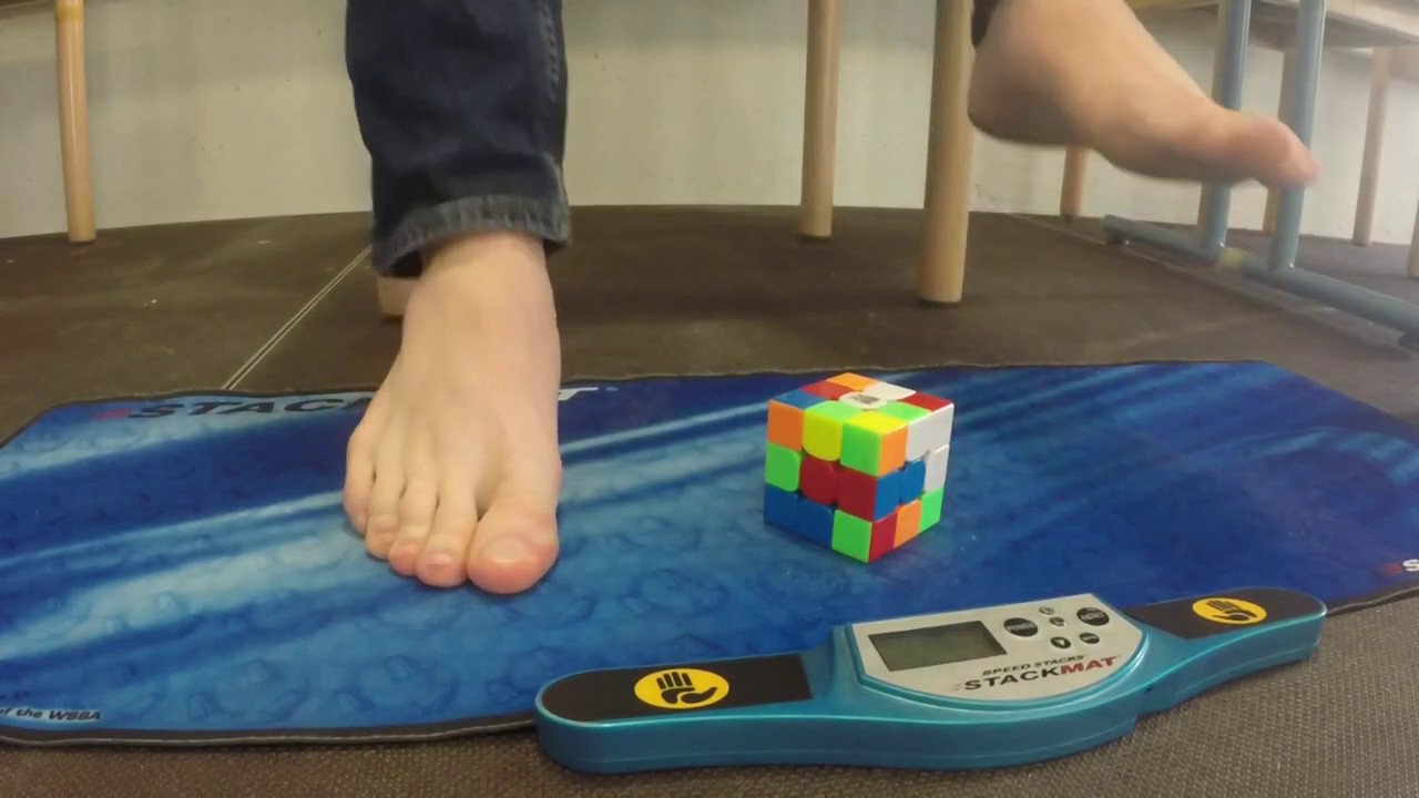 [Former European Record] 26.52 Official 3x3 with Feet Average [German ...