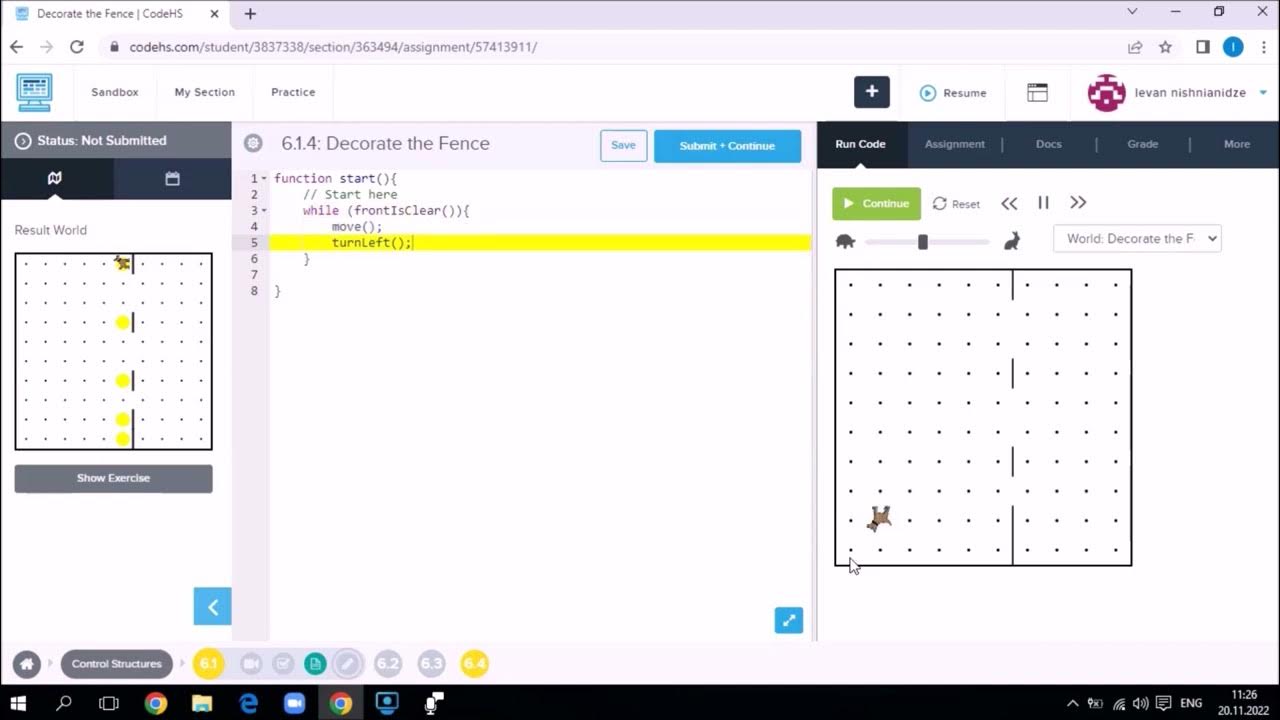 karel VI unit I ნაწილი/მეექვსე იუნითის პირველი ნაწილი/ while loop/ if ...