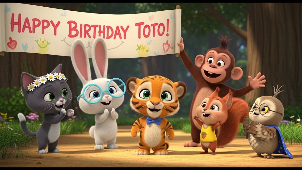 Happy Birthday Song | Toto the Tiger's Surprise | Animal Kids Party ...