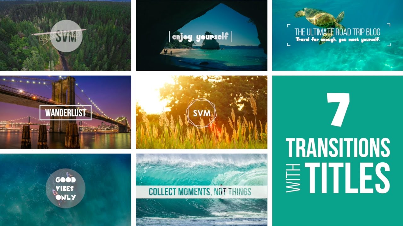 7 Transitions with Titles - FCPX Templates - YouTube
