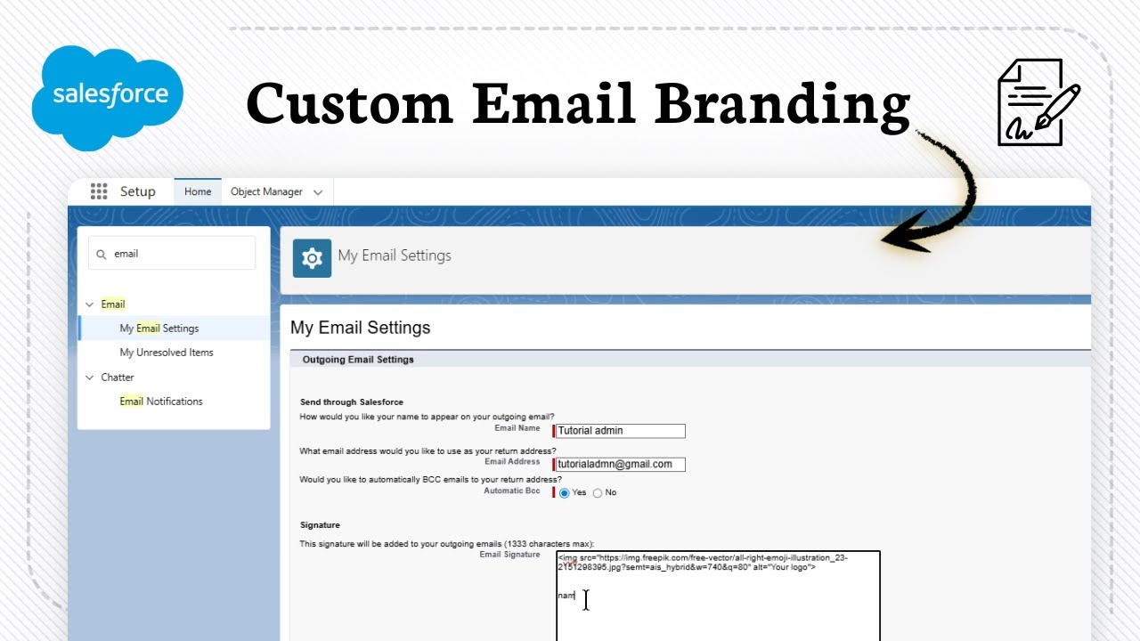 How to set up a dynamic email signature with a logo in Salesforce - YouTube