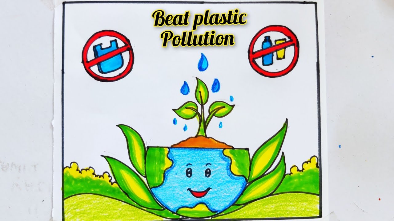 Beat Plastic Pollution Drawing|Ending Plastic Pollution Globally ...