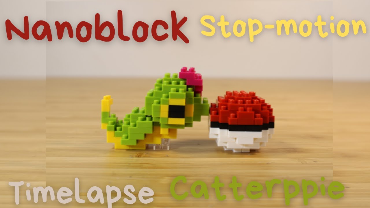 Ash First Poke'Ball Catch: Pokemon Caterpie Nanoblock Stop-Motion - YouTube