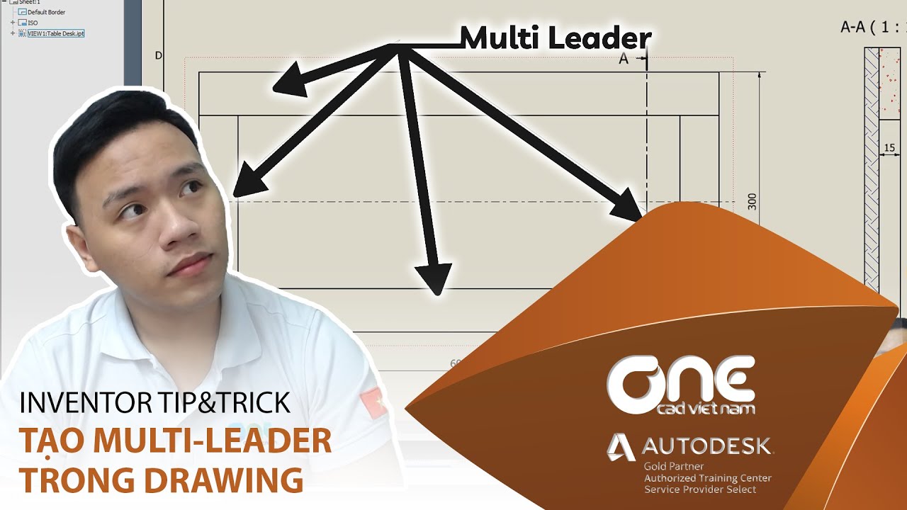 OneCADVN | Inventor Professional Tip& Trick | Tạo Multi Leader trong ...