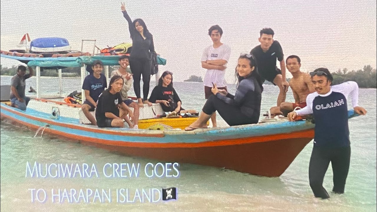 Gathering ke pulau harapan pas weekend dan ombak gede - YouTube