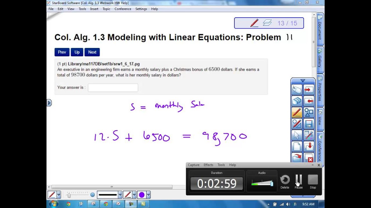 Col. Alg. 1.3 Webwork HW Help 2 - YouTube