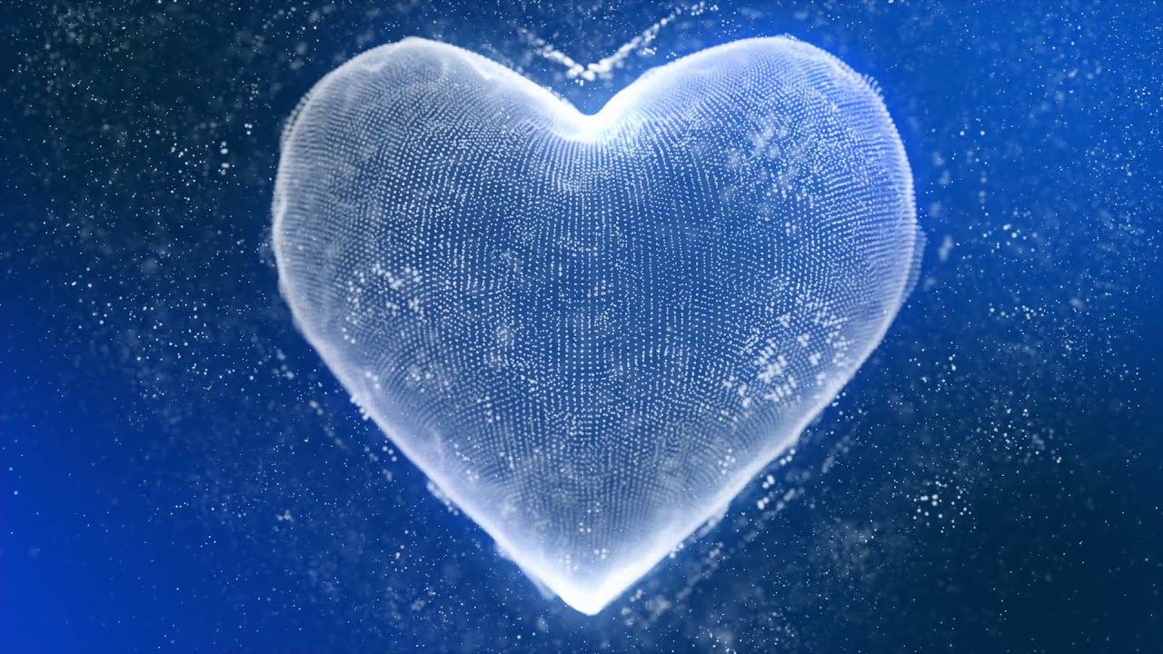 cool icy heart made of ice crystals seamless looping motion background ...
