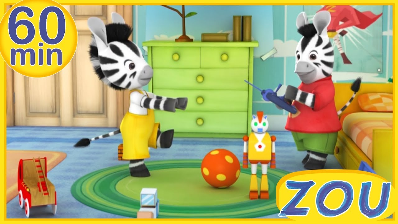 Zou in English 🤖 ZOU'S FAVORITE TOYS 🔫 60 min COMPILATION | Cartoons ...