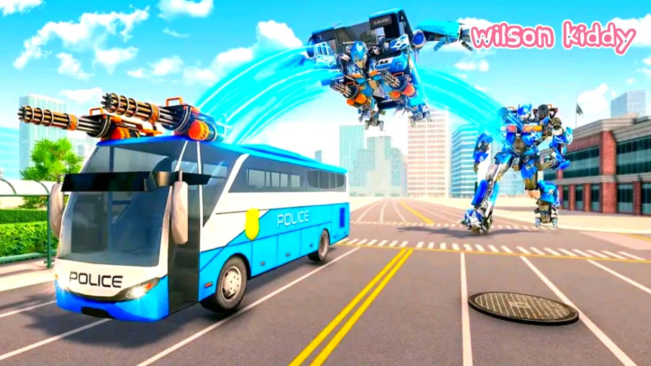 Robot Polisi Transformers Mobil Polisi dan Bus Polisi Robot | Game ...