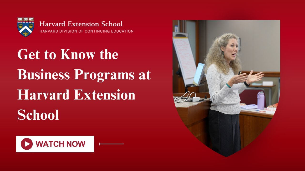Get to Know the Business Programs at Harvard Extension School - YouTube