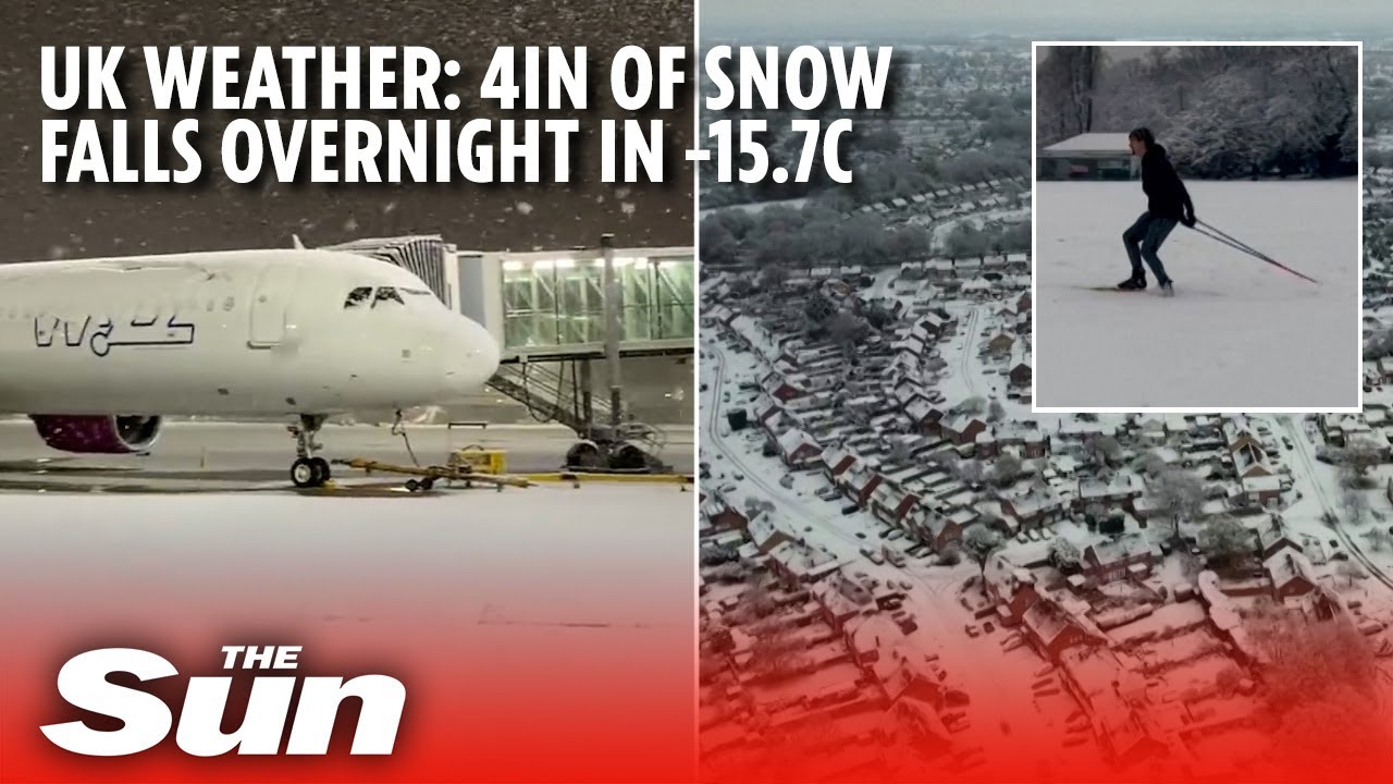 UK Weather: 4in of SNOW falls overnight in -15.7c freeze causing travel ...