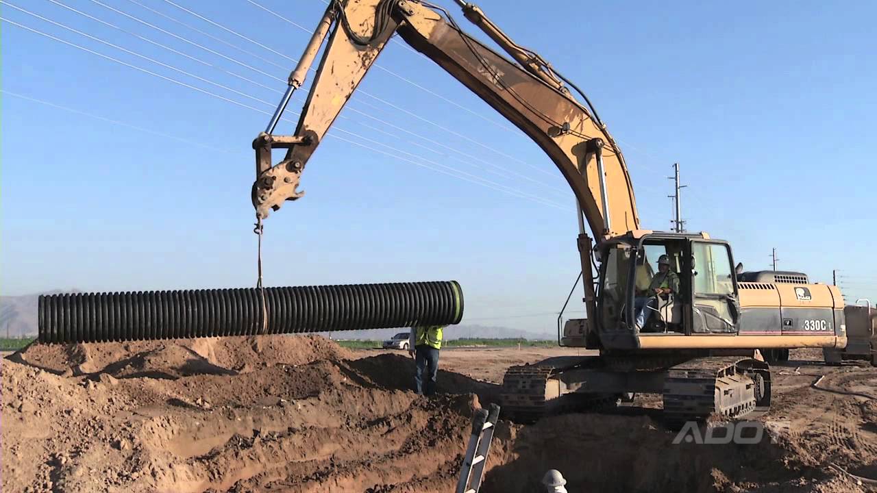 Building a Freeway - Drainage (Loop 303/I-10) - YouTube