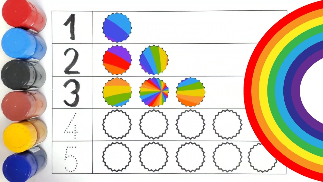 🌈 Counting 1 to 5 in Rainbow Colors with KiddosTV! 🌟 #NumberLearning # ...