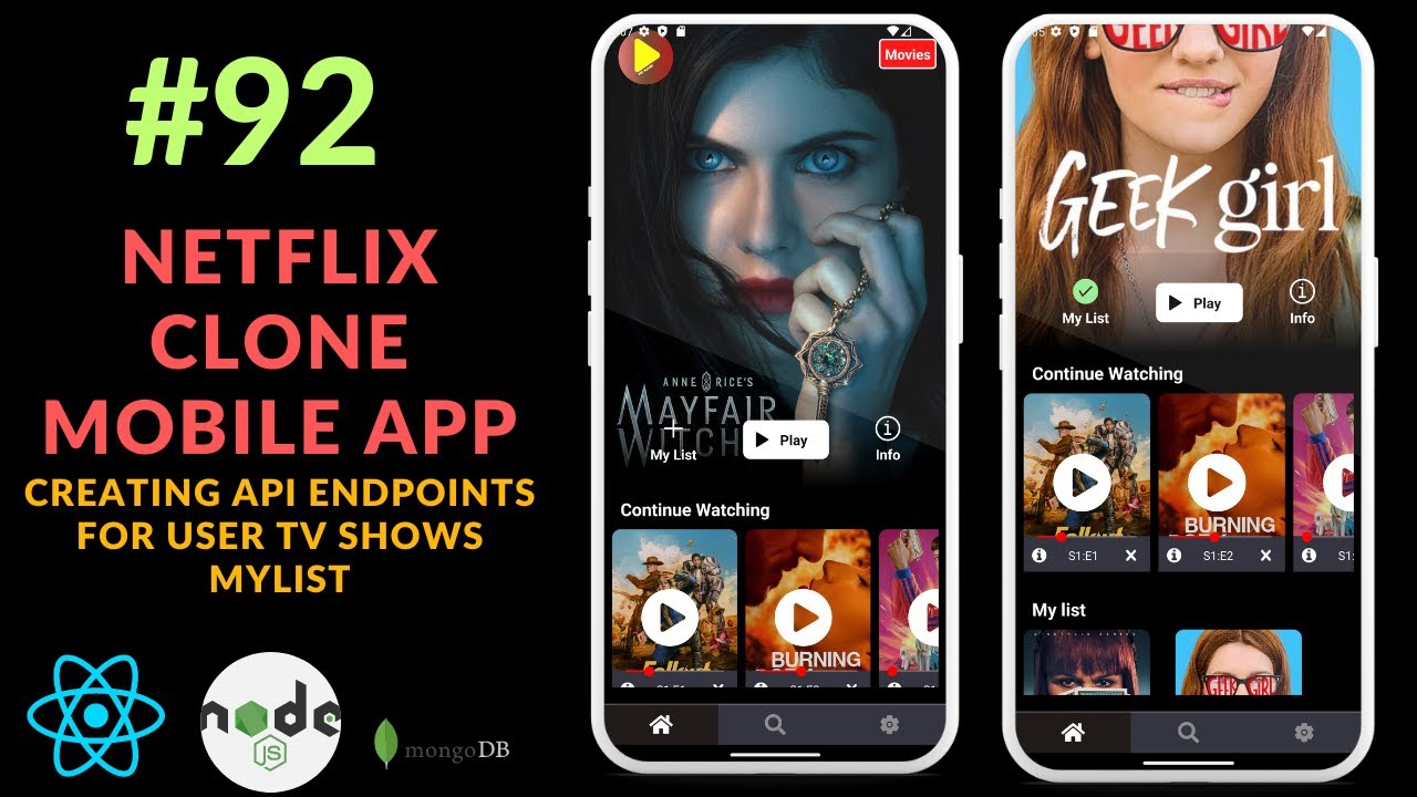 #92 - Creating API Endpoints for User TV Shows MyList - YouTube
