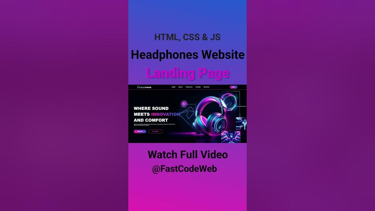 How to Create Headphones Website Using HTML & CSS | Fast Code - YouTube