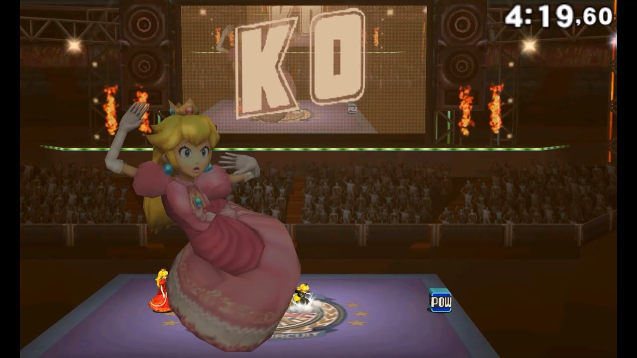 Smash 3DS - 4 Peaches Battle (Only Blast and Screen KO) #1 - YouTube