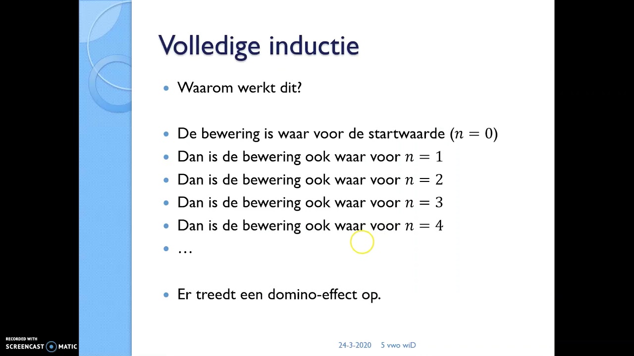 VWO Wiskunde D Hfd07 Theorie: Volledige Inductie - YouTube