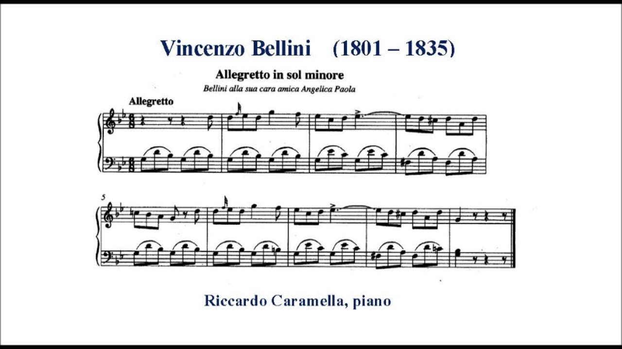 Bellini : Allegretto in sol minore - Riccardo Caramella, piano - YouTube