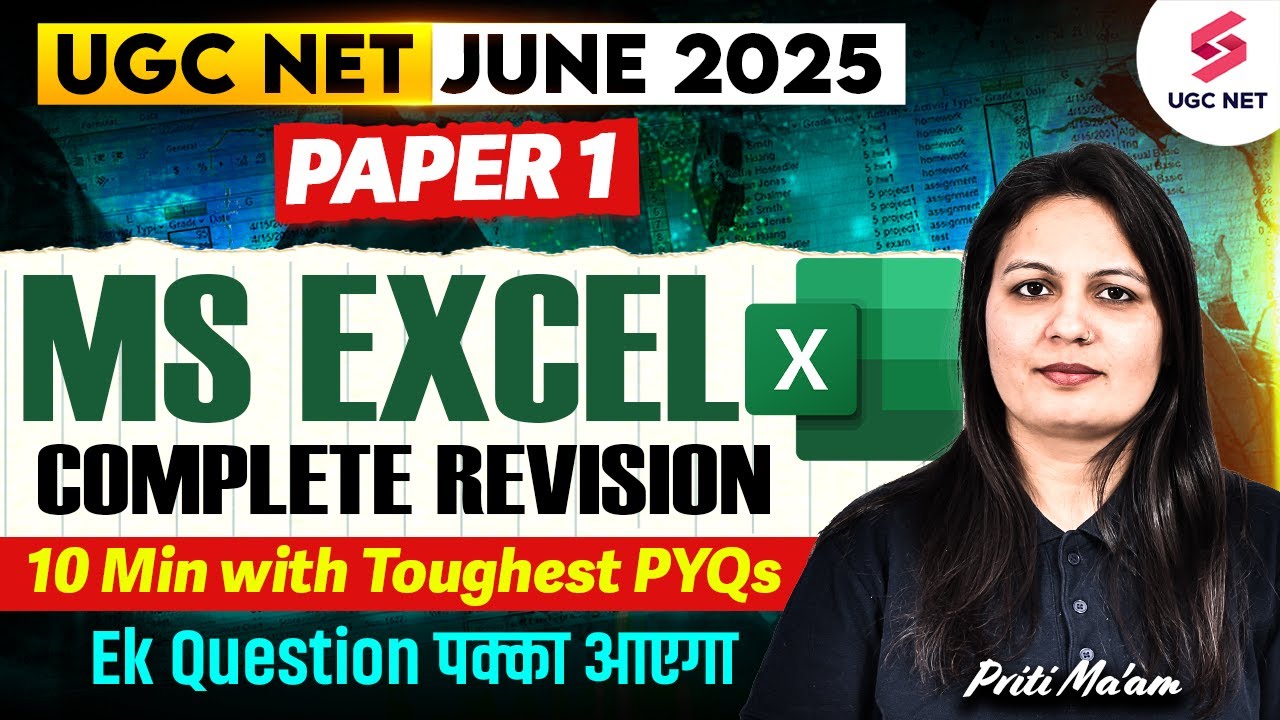 UGC NET Paper 1 Preparation | Paper 1 MS Excel Top Questions | UGC NET Paper 1 ICT PYQ | Priti ...
