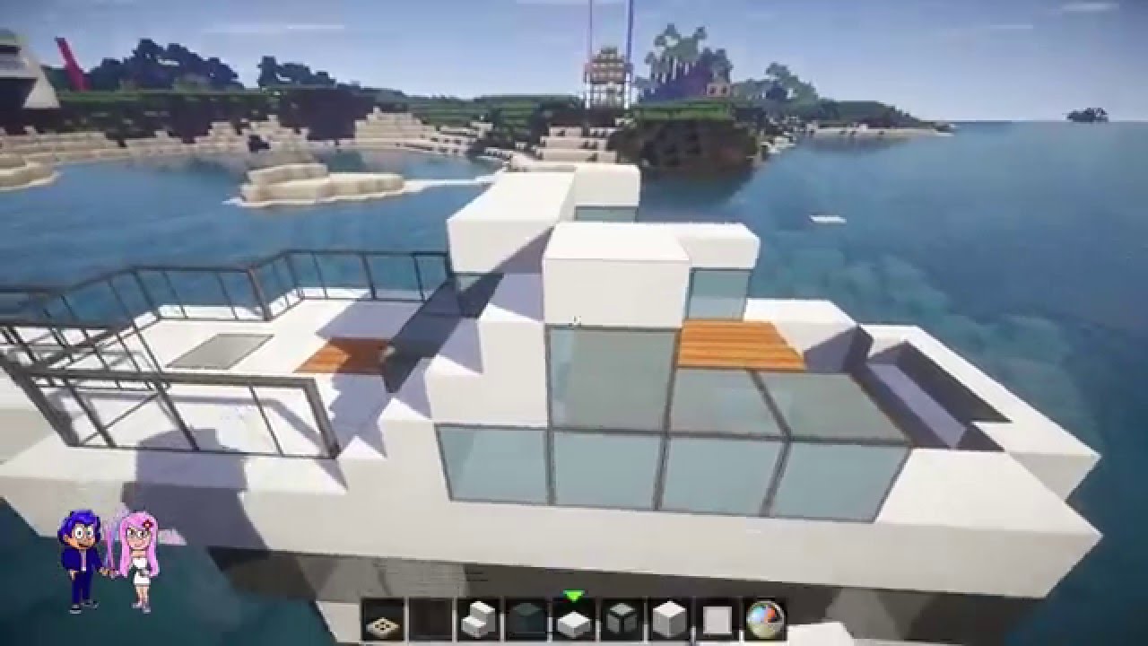 CÓMO HACER UN BARCO CASA EN MINECRAFT FUERABORDA - YouTube