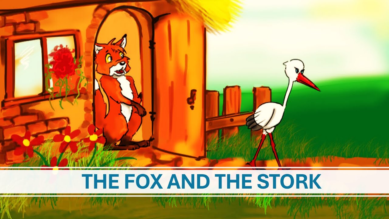 THE FOX AND THE STORK|ENGLISH STORY|MORAL STORIES FOR KIDS|BEDTIME ...